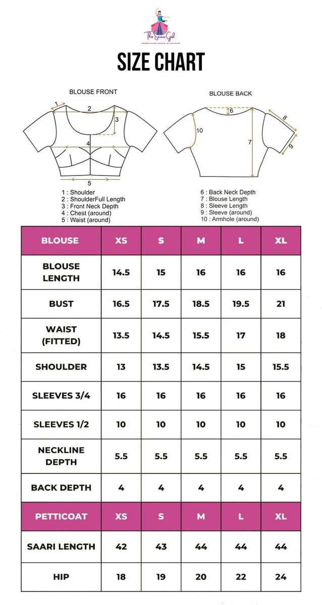 TSG’s Saree Size and Fit Guide (Yes, It Matters) – The Saari Girl ...