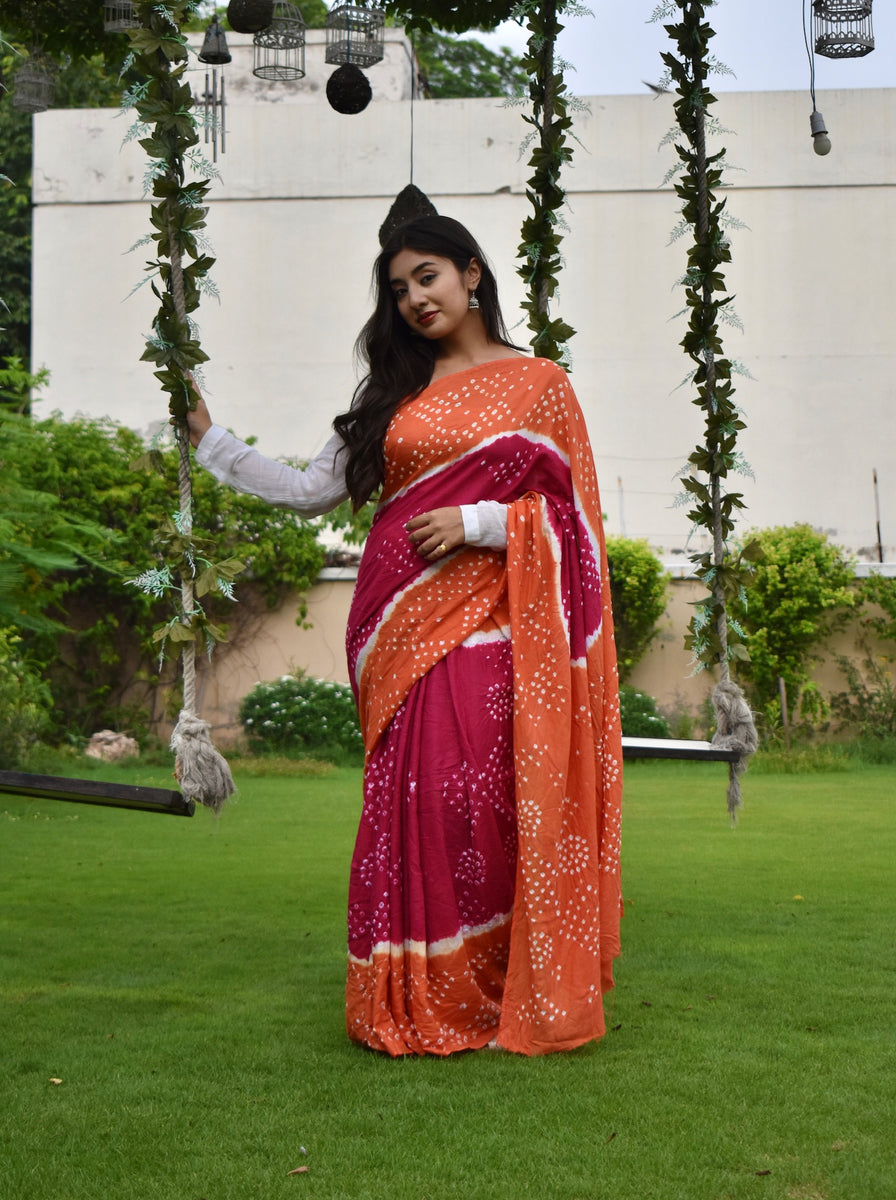 Hand Woven Chunri Bandhini Sarees - Pakistan's 1st Online Saree Store ...
