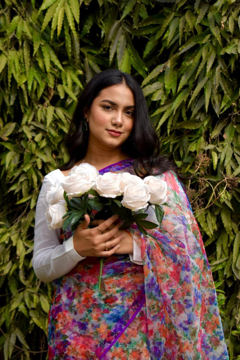 Digital Printed Organza Saris - Swift Delivery In USA – The Saari Girl ...
